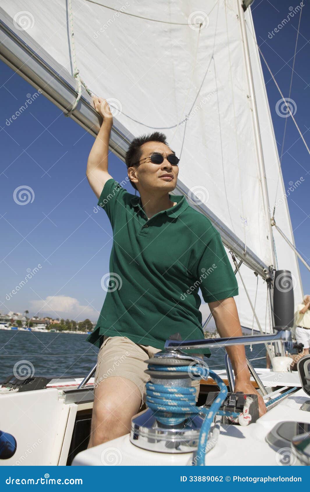 Man Sailing Boat stock photo. Image of sailor, person - 33889062