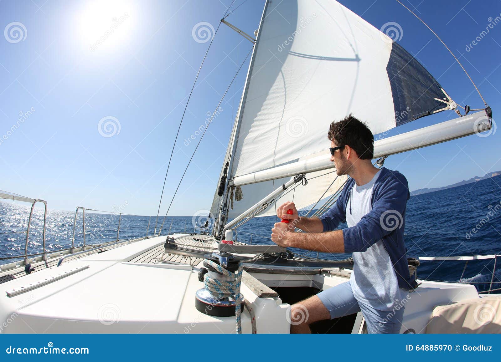 Man sailing with boat stock photo. Image of nautical - 64885970
