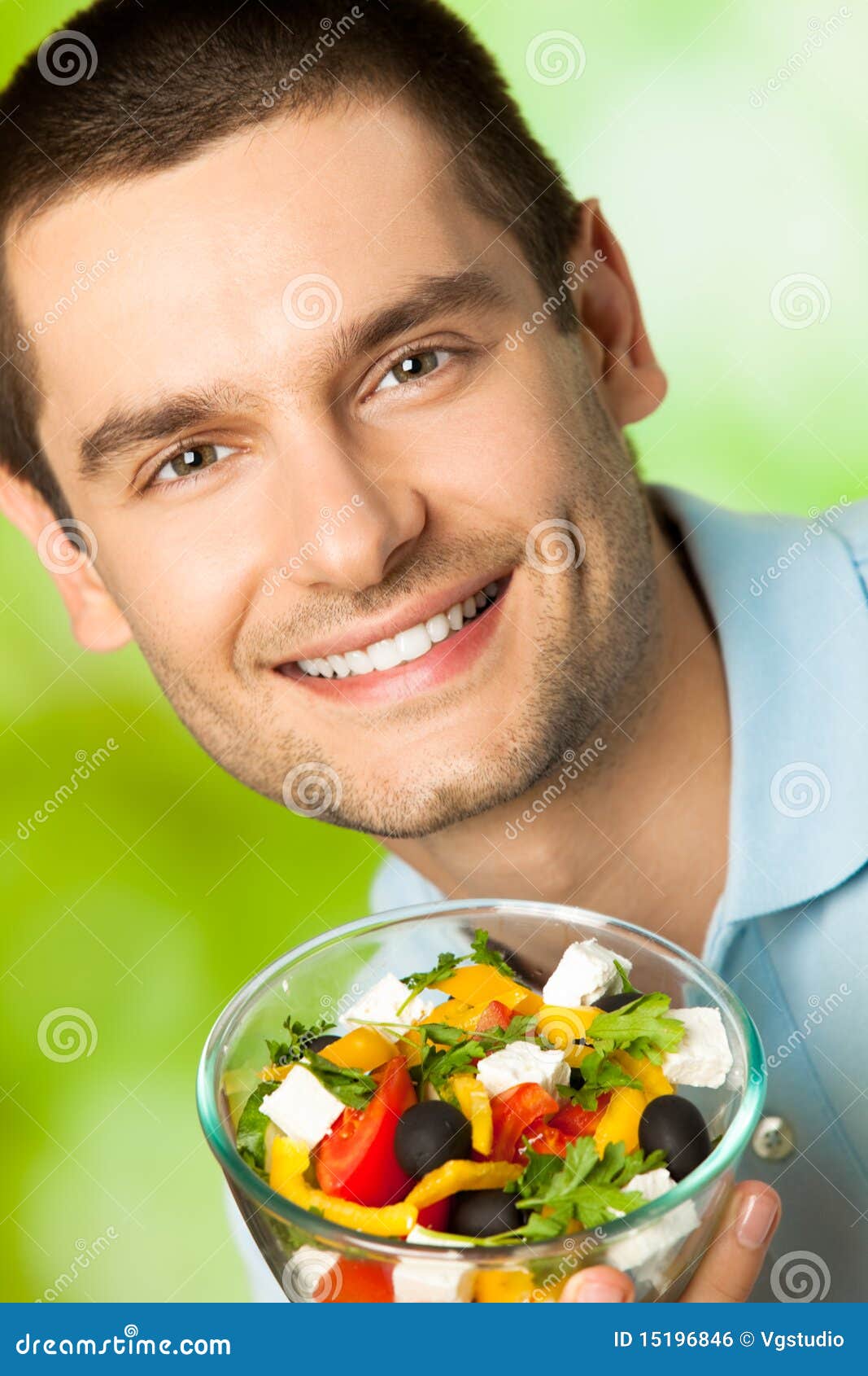 Man with salad stock photo. Image of cook, eating, cucumber - 15196846