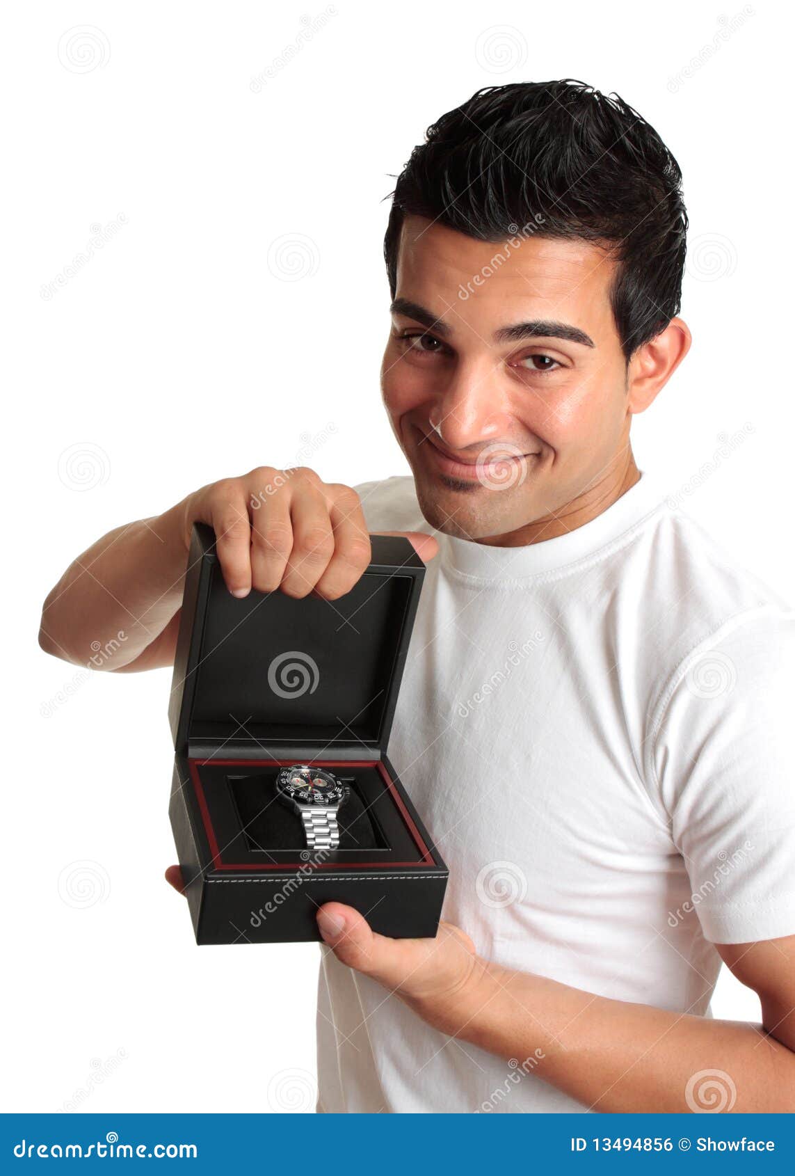 Man or Salesman Advertising a Wristwatch Stock Photo - Image of model ...