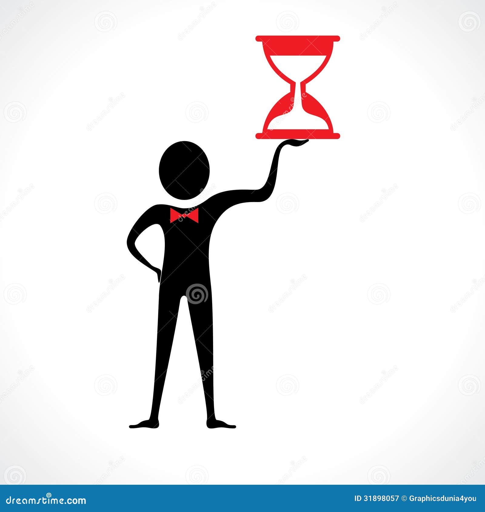 Man with Sand Clock Stock Vector Stock Vector - Illustration of cartoon ...