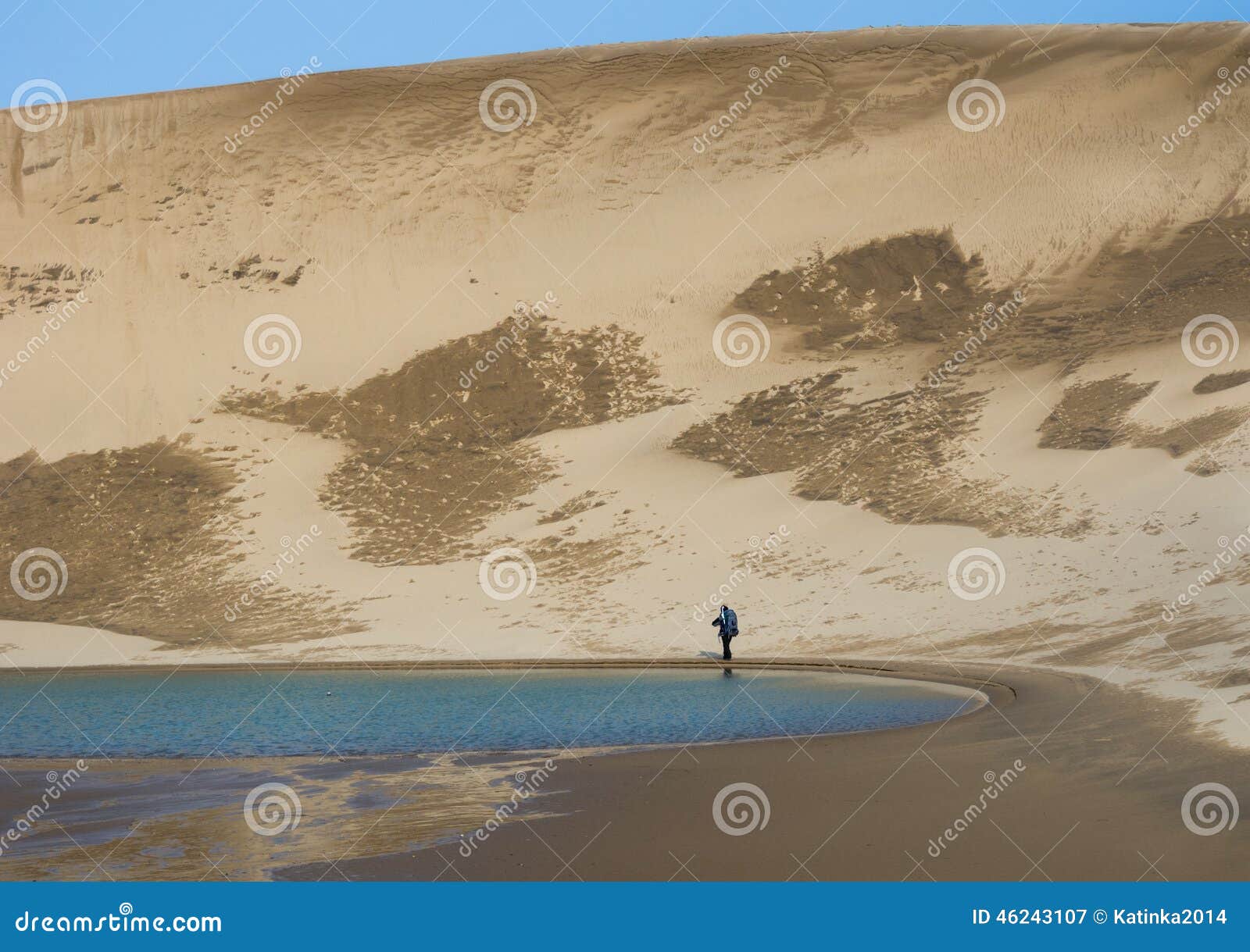 Man in the sands stock image. Image of pattern, landscape - 46243107