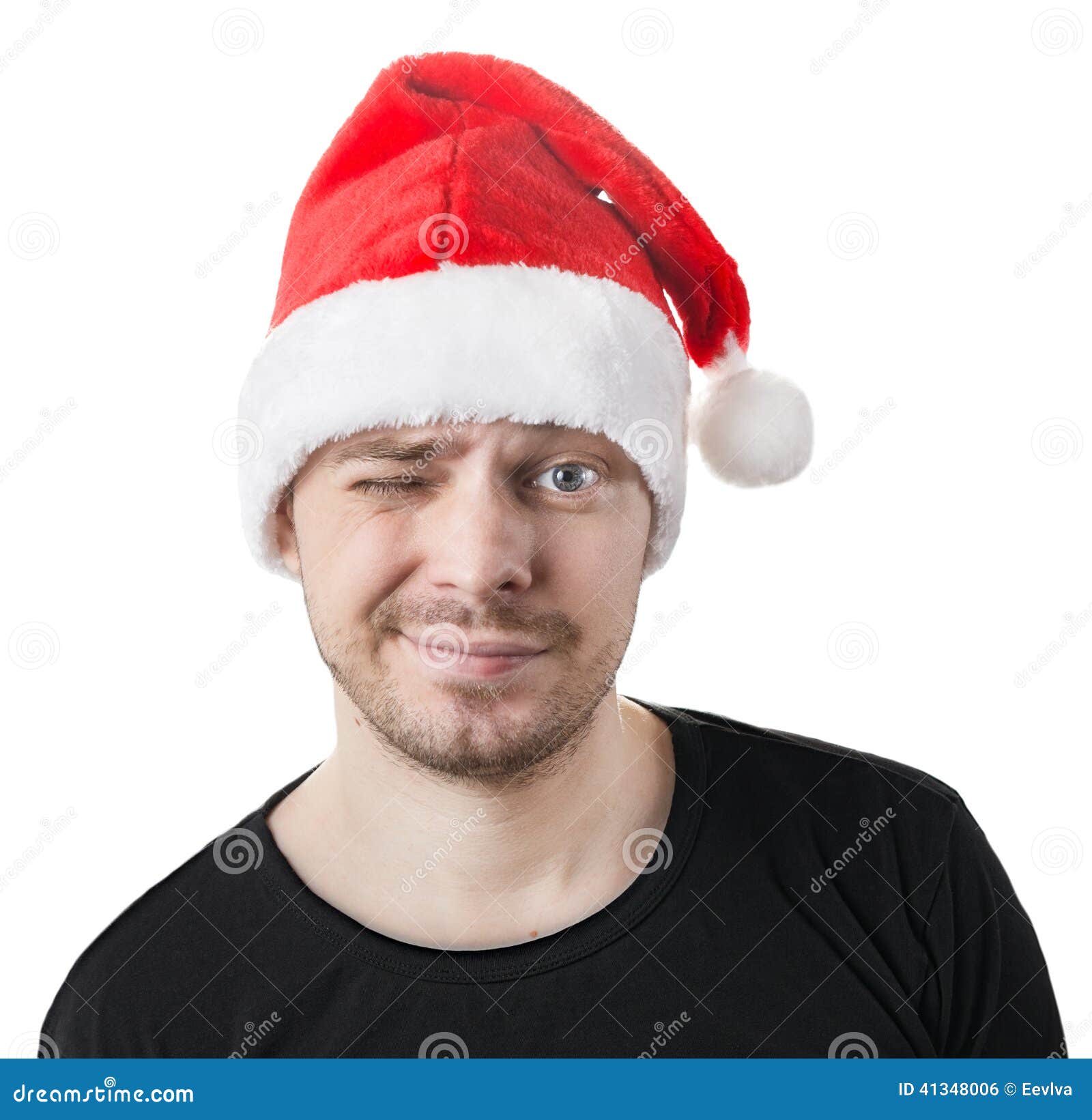Man with a santa hat. stock photo. Image of santa, facial - 41348006