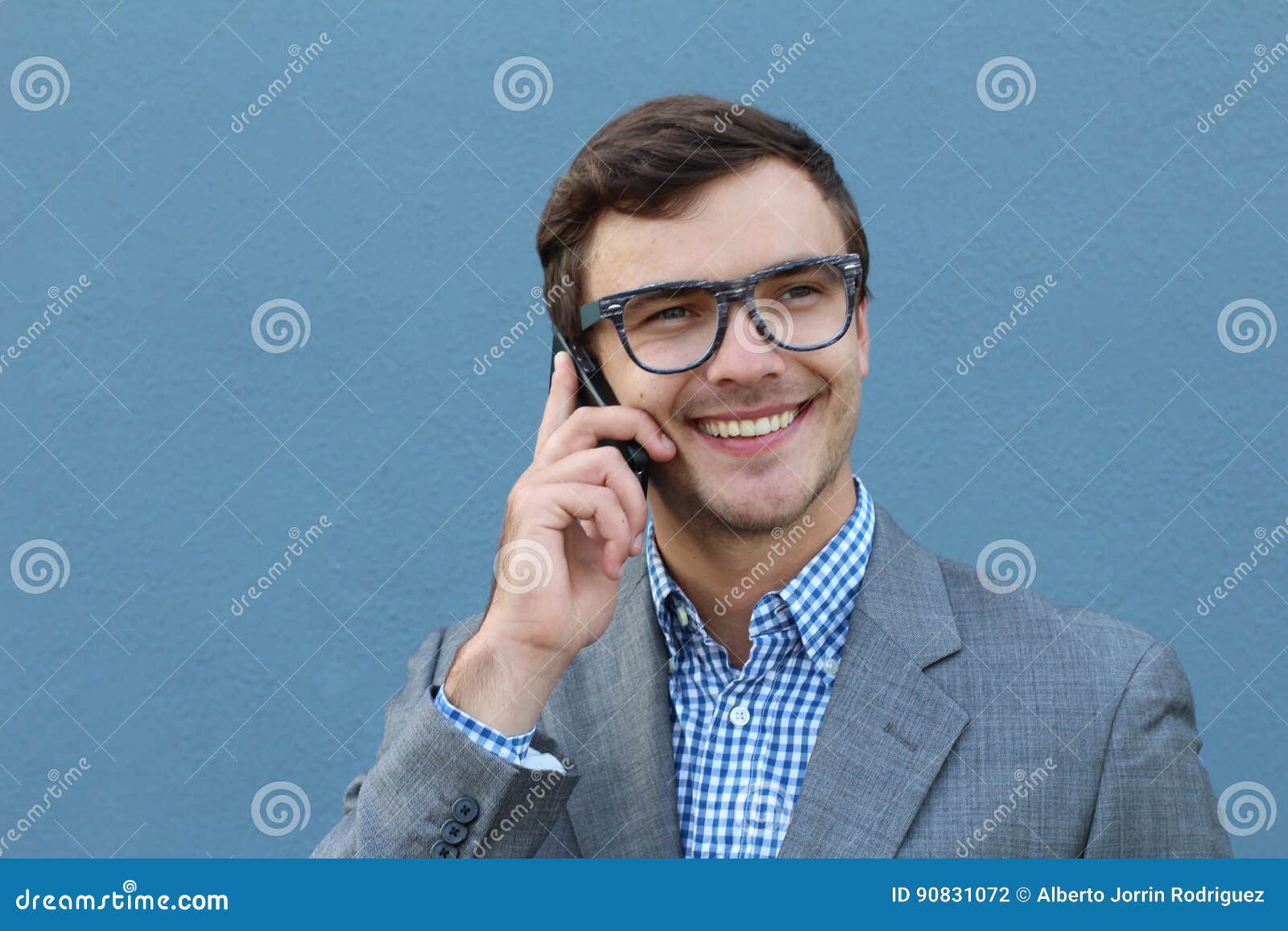 Man Satisfied on a Phone Call Stock Photo - Image of liar, confident ...