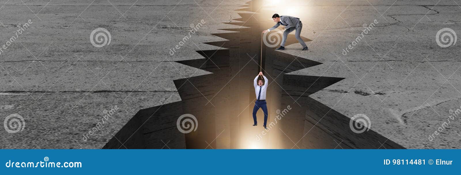 The Man Saving Colleague Pulling Rope Stock Image - Image of lifeline ...