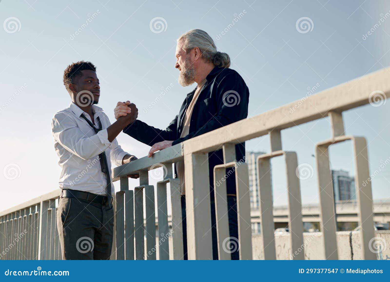 Man Saving the Guy from Accident Stock Image - Image of conversation ...