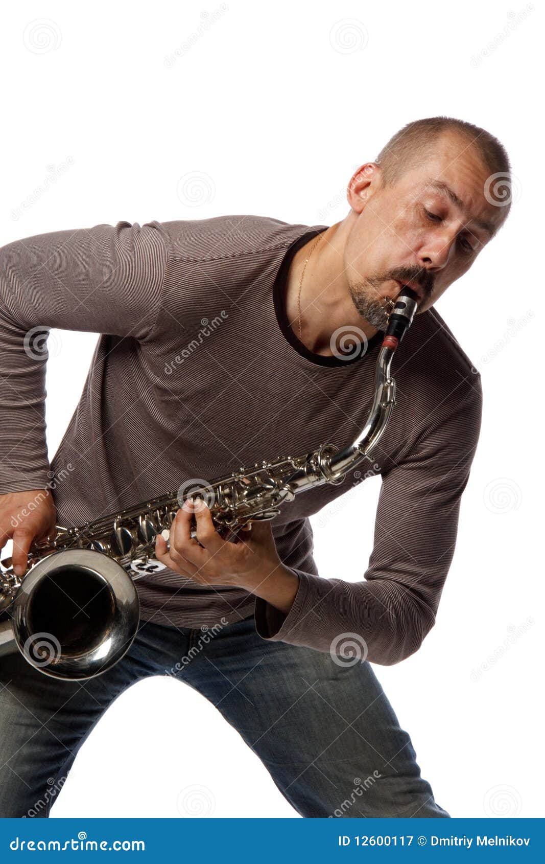Man with saxophone stock image. Image of musical, solo - 12600117