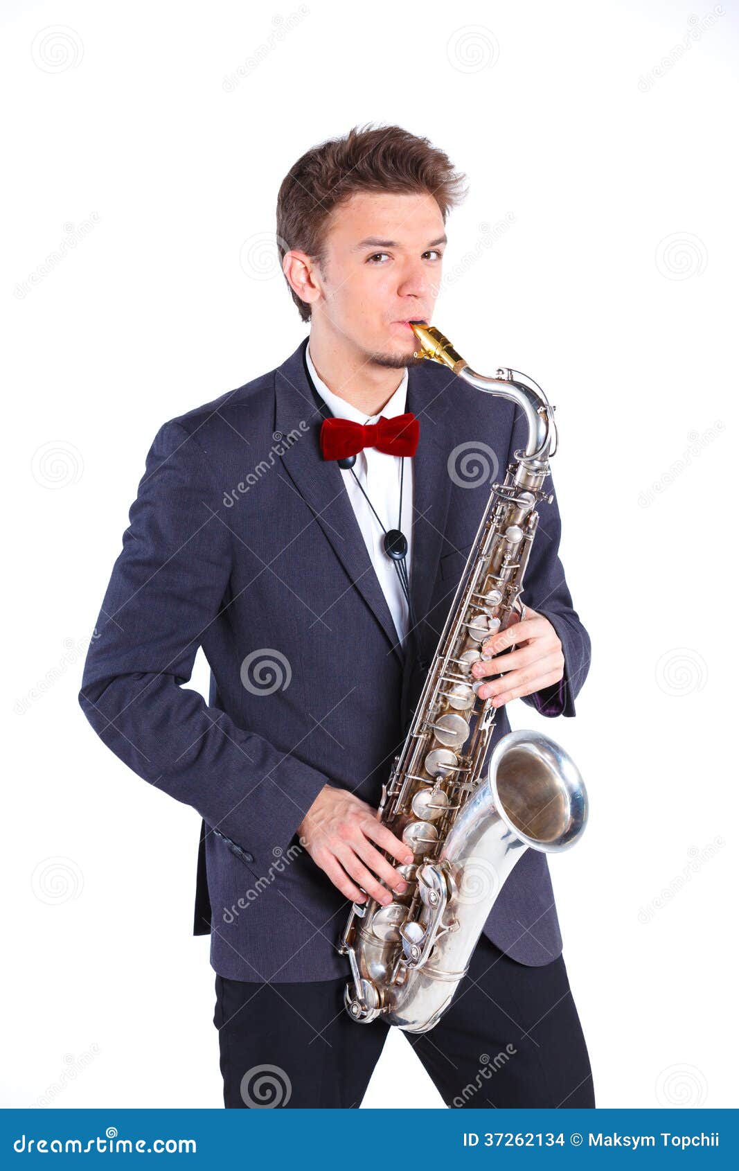 Man with saxophone stock photo. Image of musical, play - 37262134