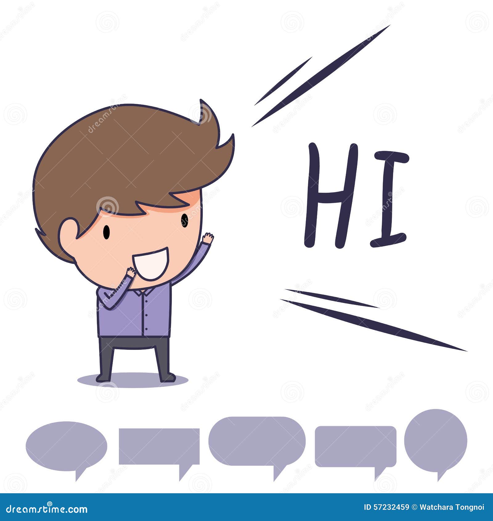 Man say hi stock vector. Illustration of voice, advertisement - 57232459