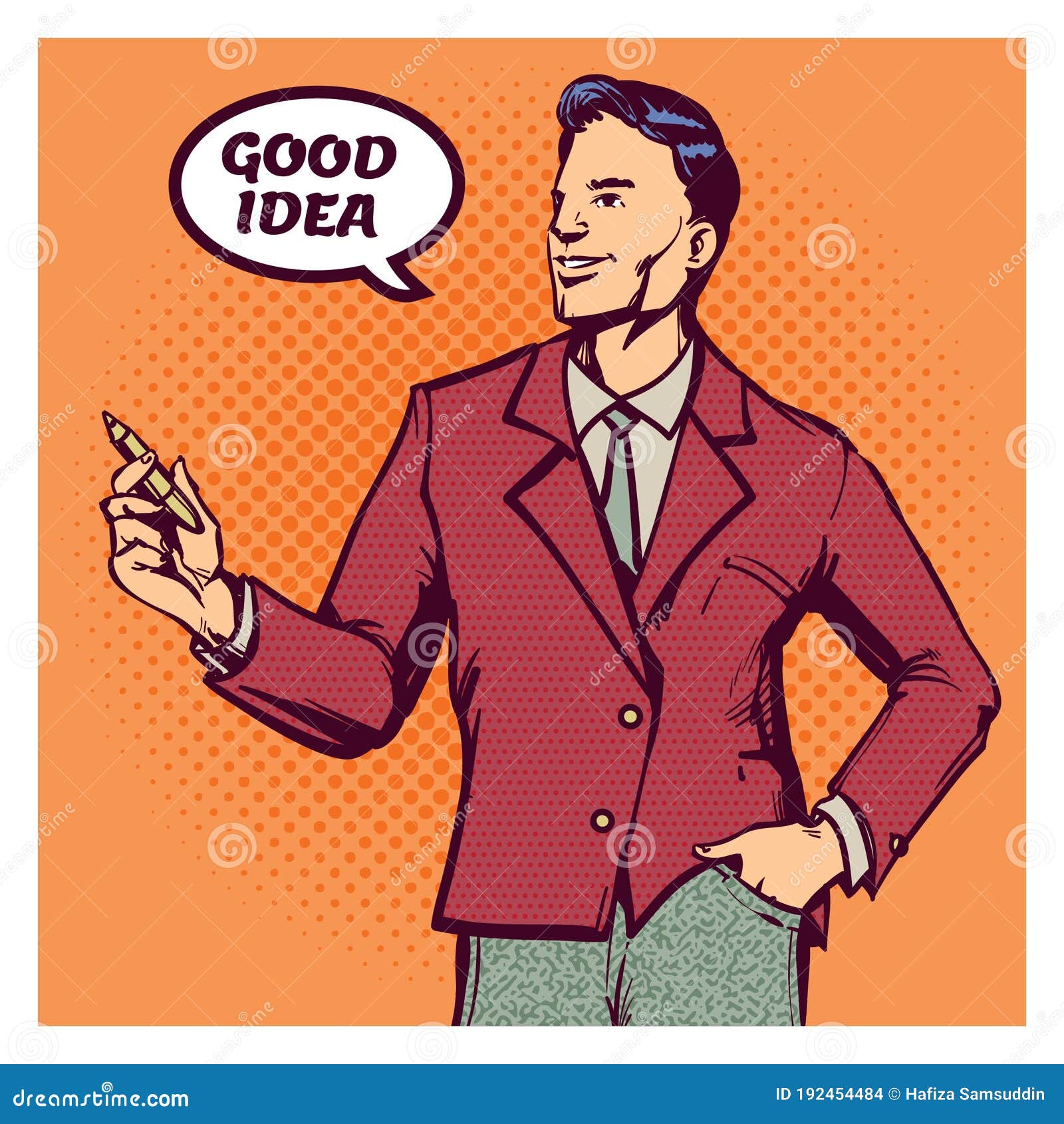 Man Saying Good Idea. Vector Illustration Decorative Design Stock ...