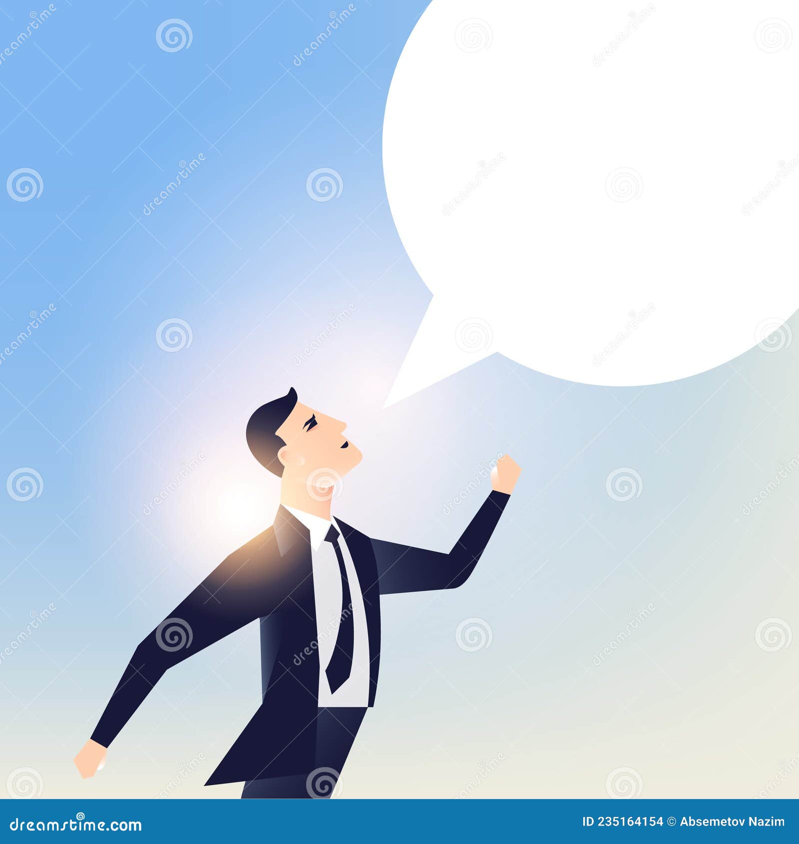 Man Says Something Vector Illustration Message Stock Vector ...