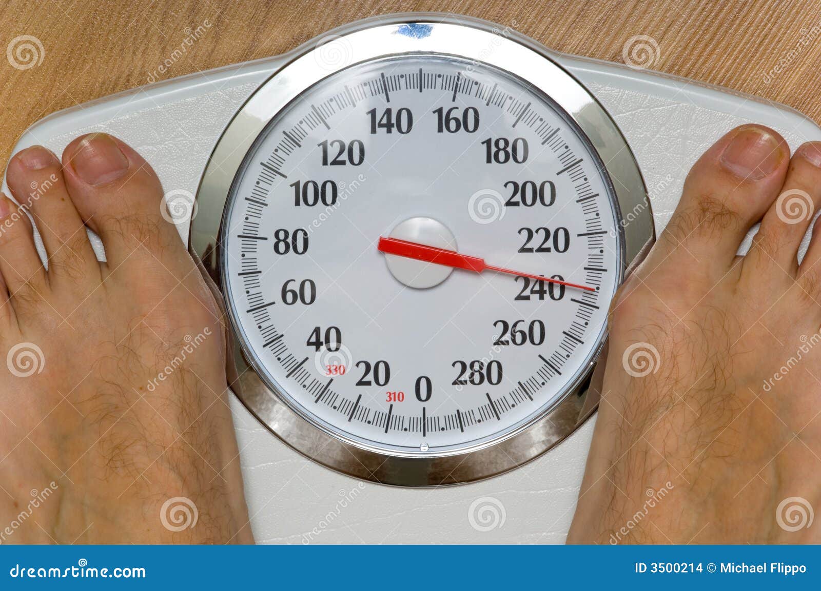 Man on Scale stock photo. Image of large, losing, weighing - 3500214