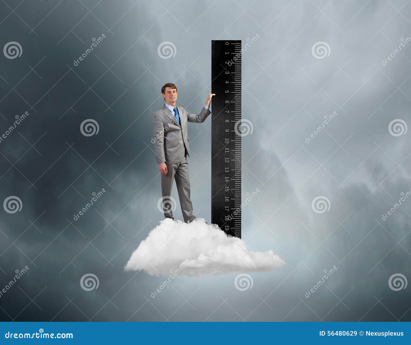 Man with scale stock image. Image of ruler, graph, achievement - 56480629