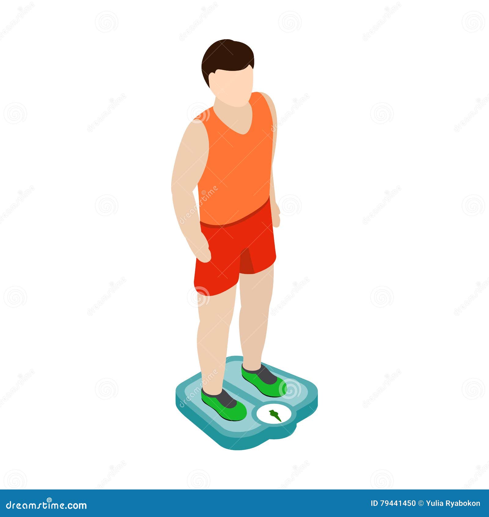 Man on the Scales Icon, Isometric 3d Style Stock Vector - Illustration ...