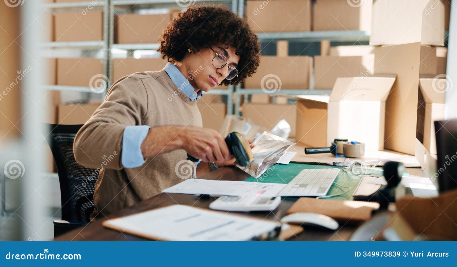 Man, Scan and Package for Distribution in Warehouse, Inventory Update ...