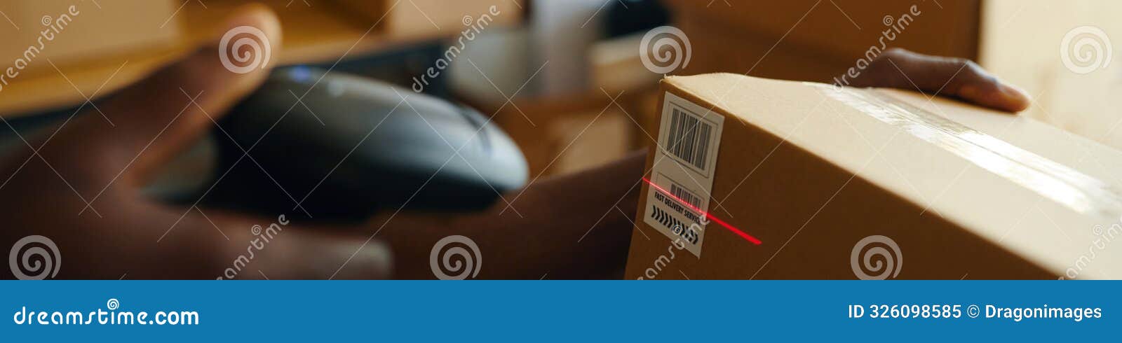 Man Scanning Barcode on Order Stock Image - Image of worker, business ...