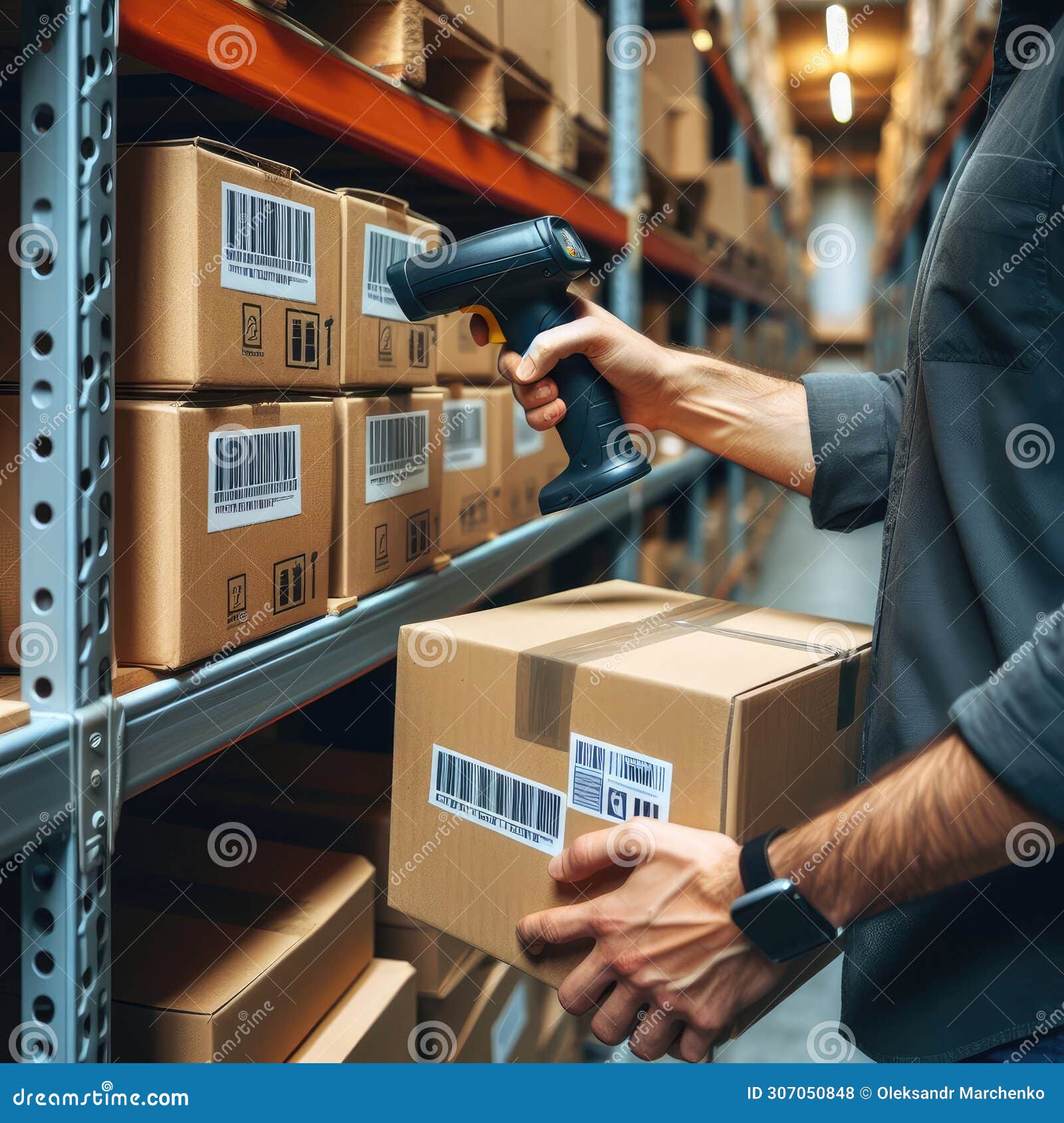 Tracking Codes And Shipment Information Labeled On Container Boxes ...