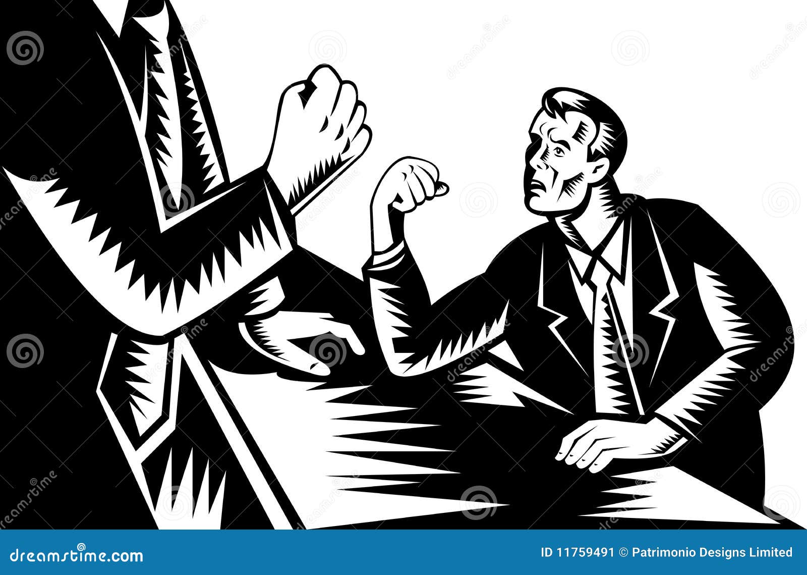 Man Scared Arm Wrestles Giant Stock Vector - Illustration of strength ...