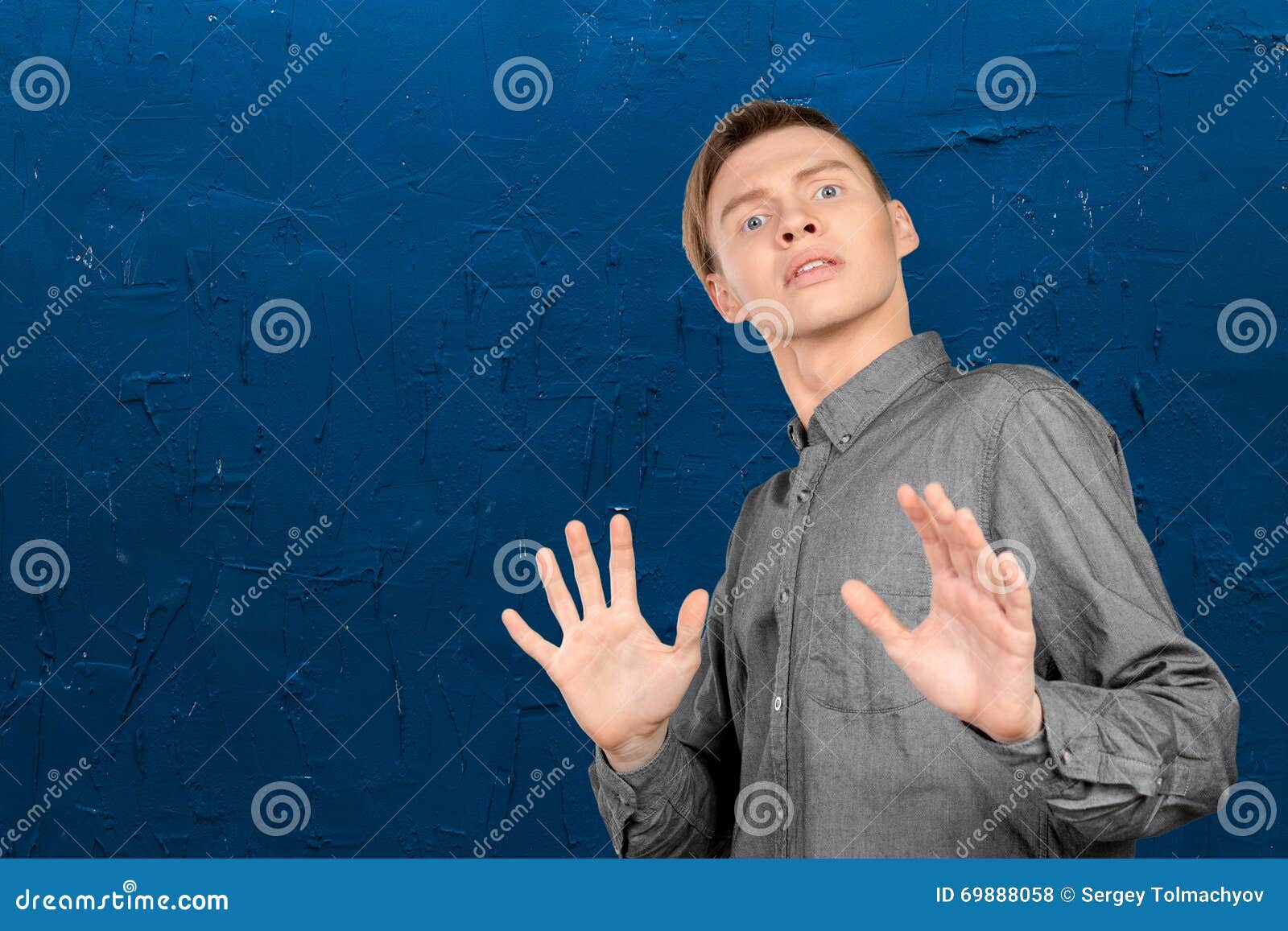 Man scared and surprised stock photo. Image of amazed - 69888058