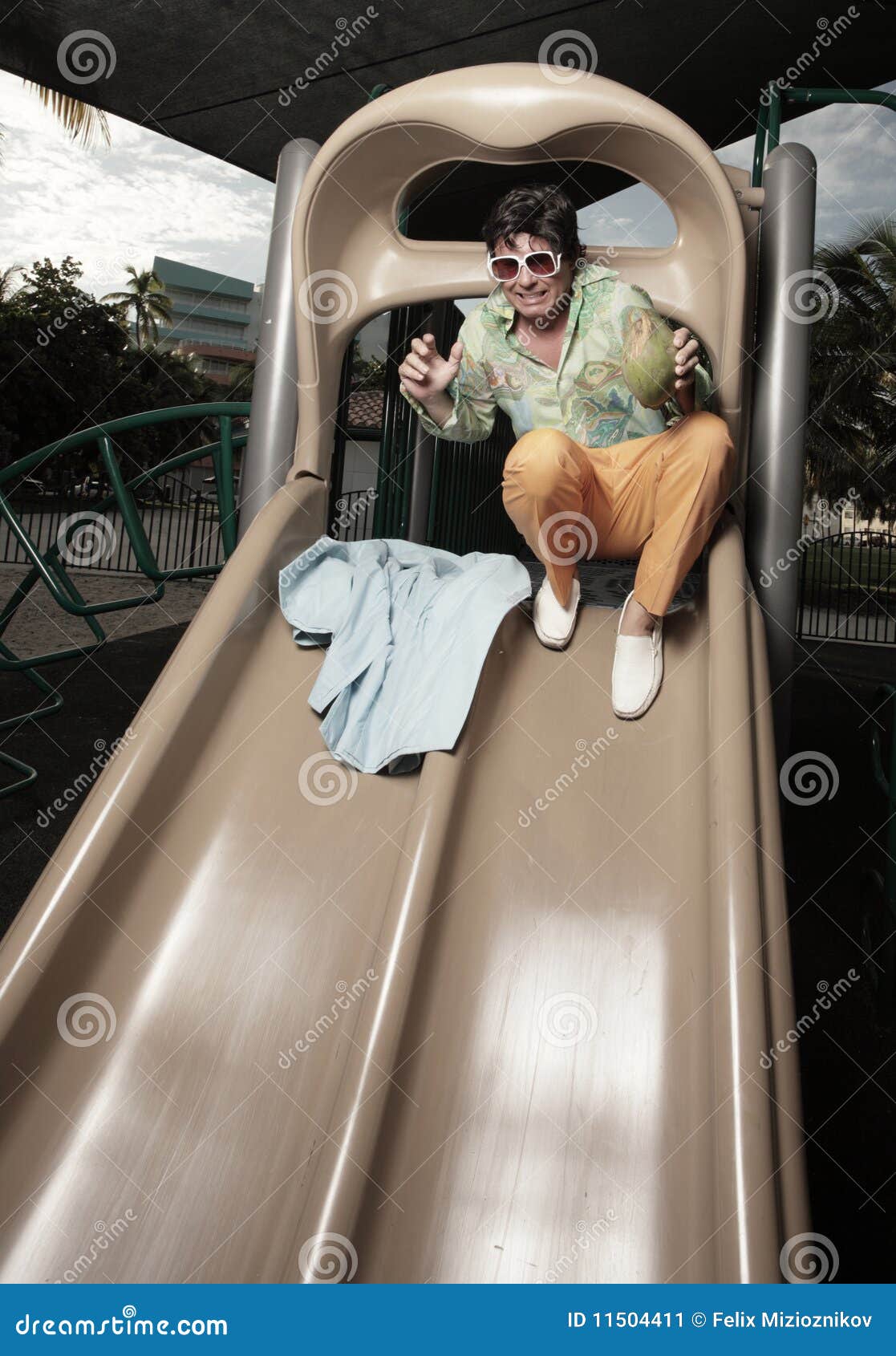 Man scared to slide stock image. Image of perspective - 11504411