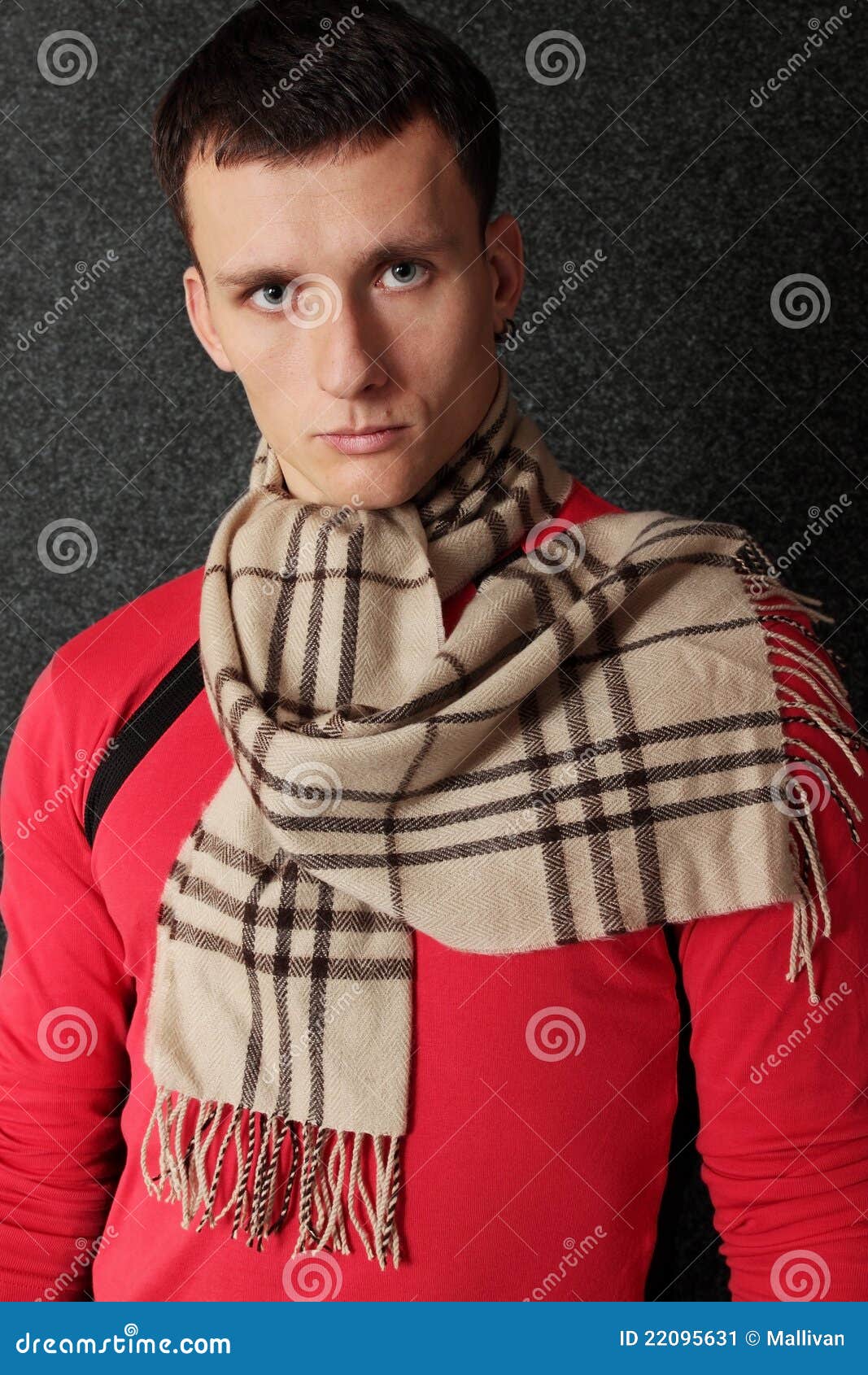 Man in scarf stock image. Image of caucasian, fashion - 22095631