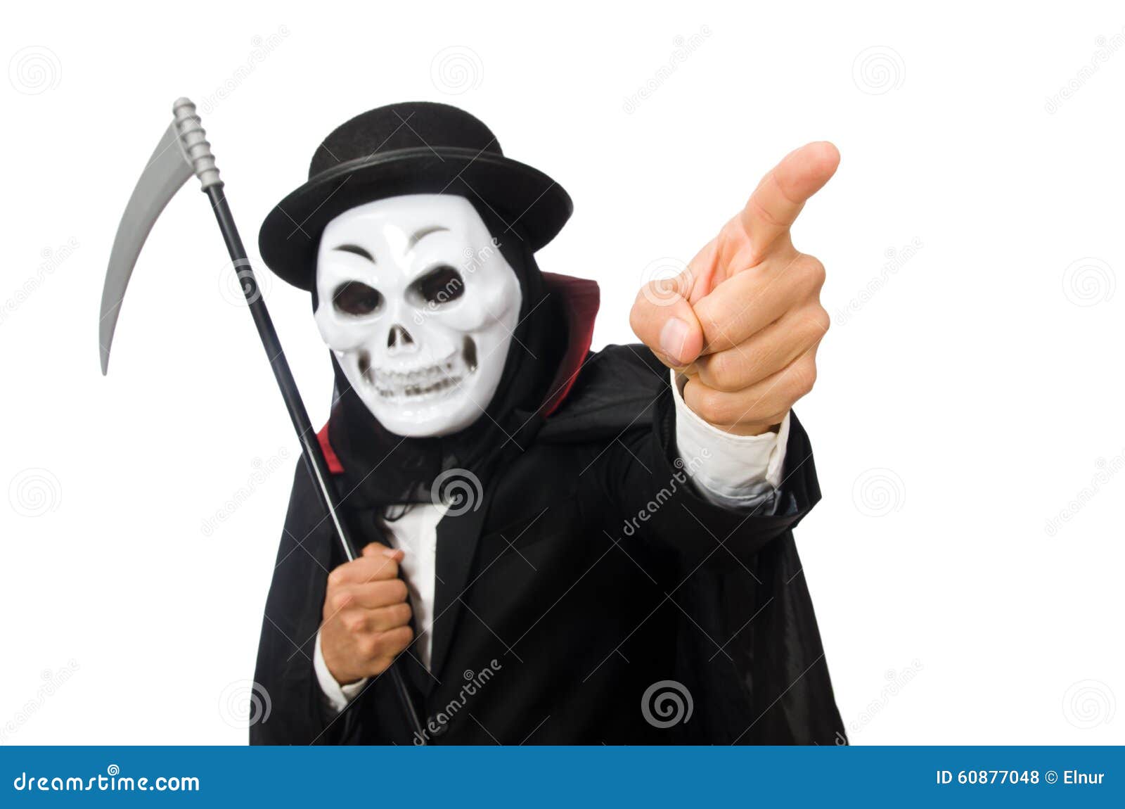 The Man with Scary Mask Isolated on White Stock Photo - Image of face ...