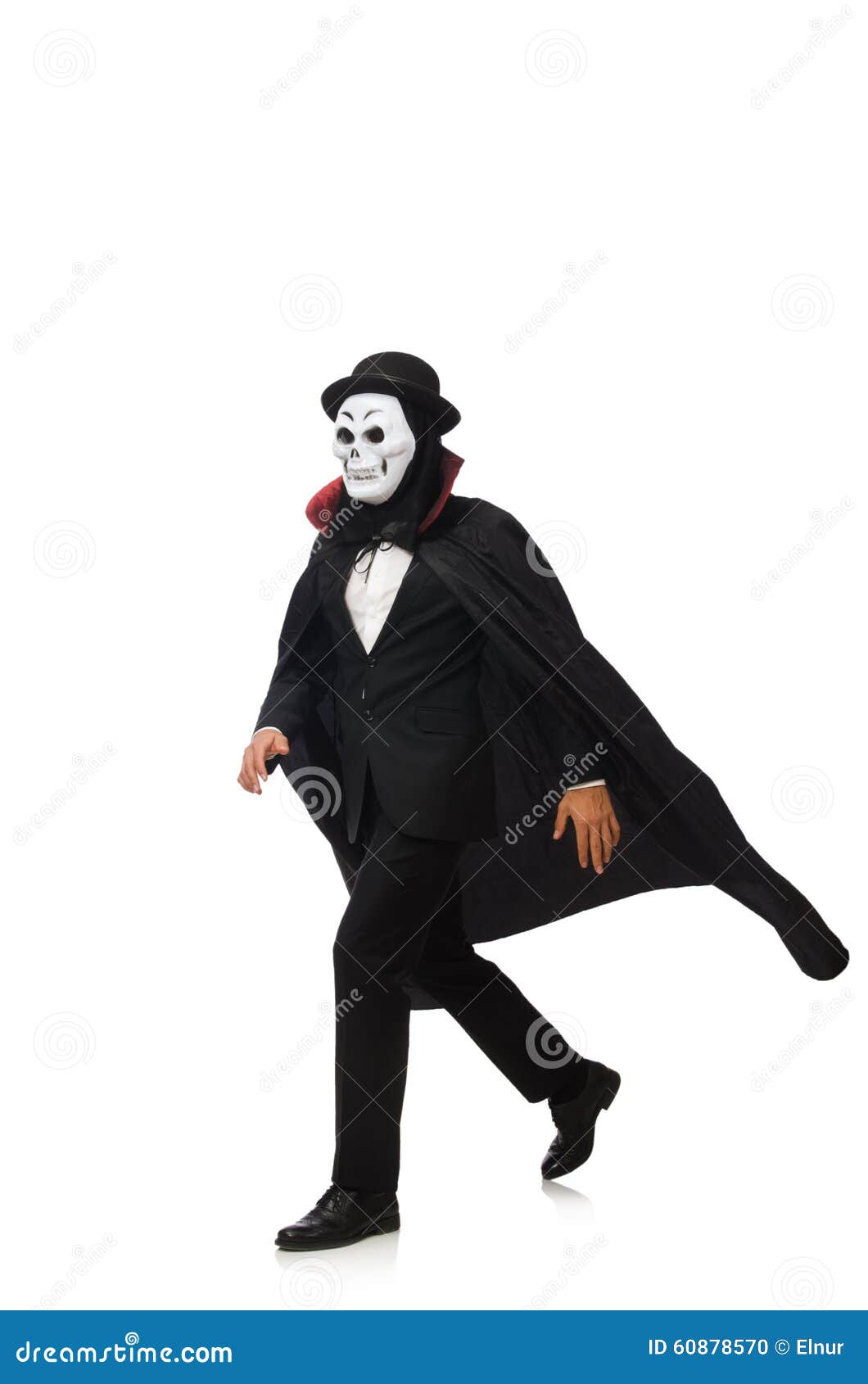 The Man with Scary Mask Isolated on White Stock Photo - Image of ...