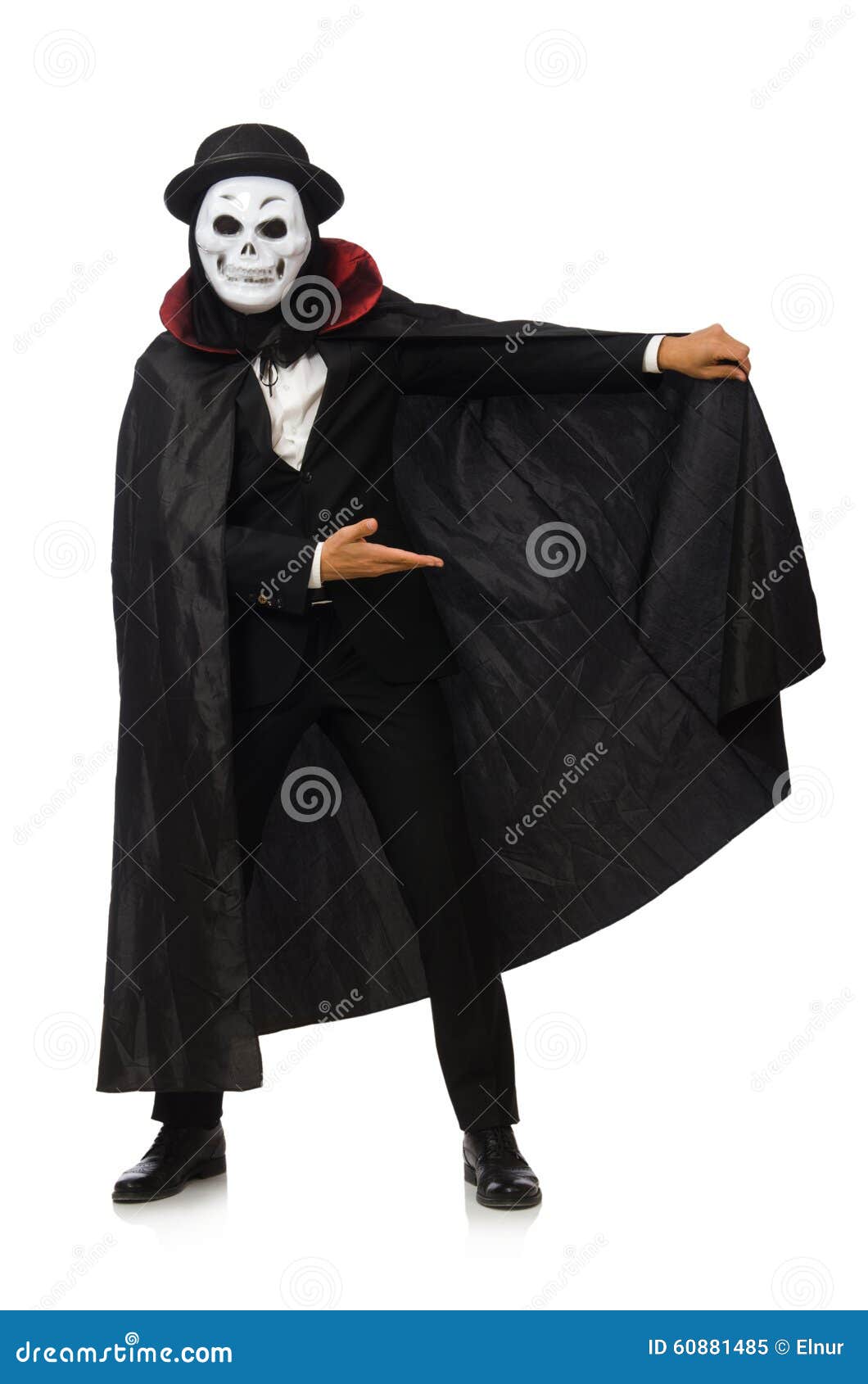 The Man with Scary Mask Isolated on White Stock Image - Image of ...