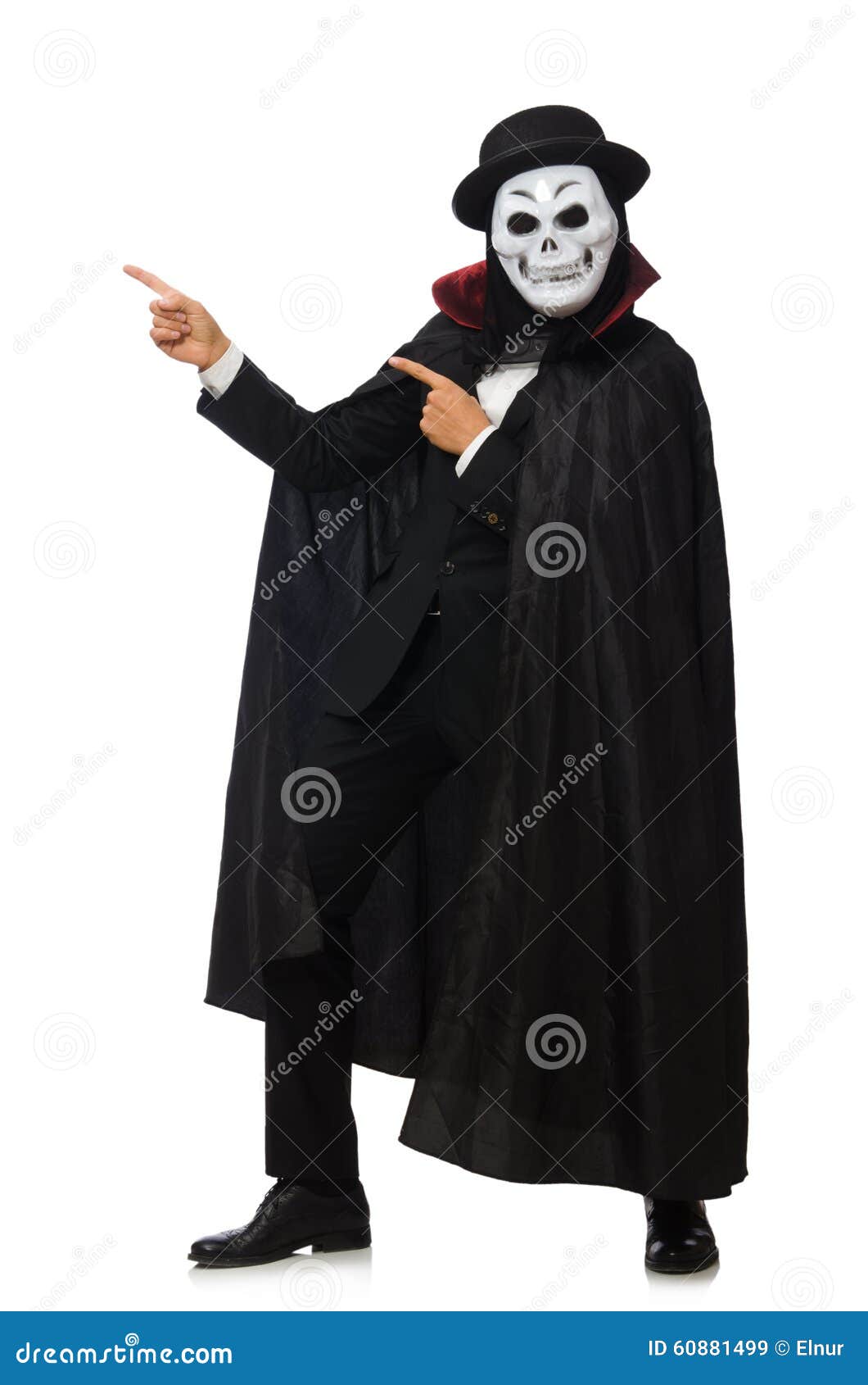 The Man with Scary Mask Isolated on White Stock Image - Image of devil ...