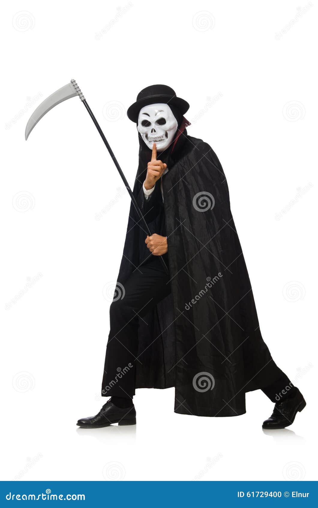 The Man with Scary Mask Isolated on White Stock Photo - Image of ...
