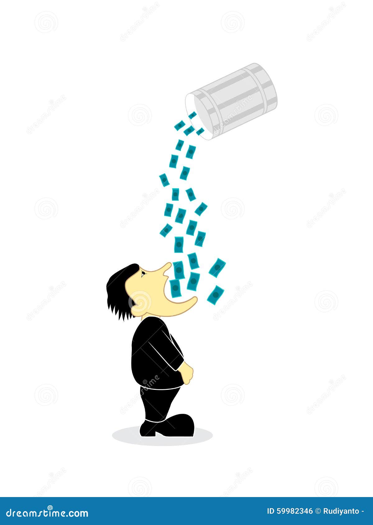 Man with Scattered of Money Stock Illustration - Illustration of ...