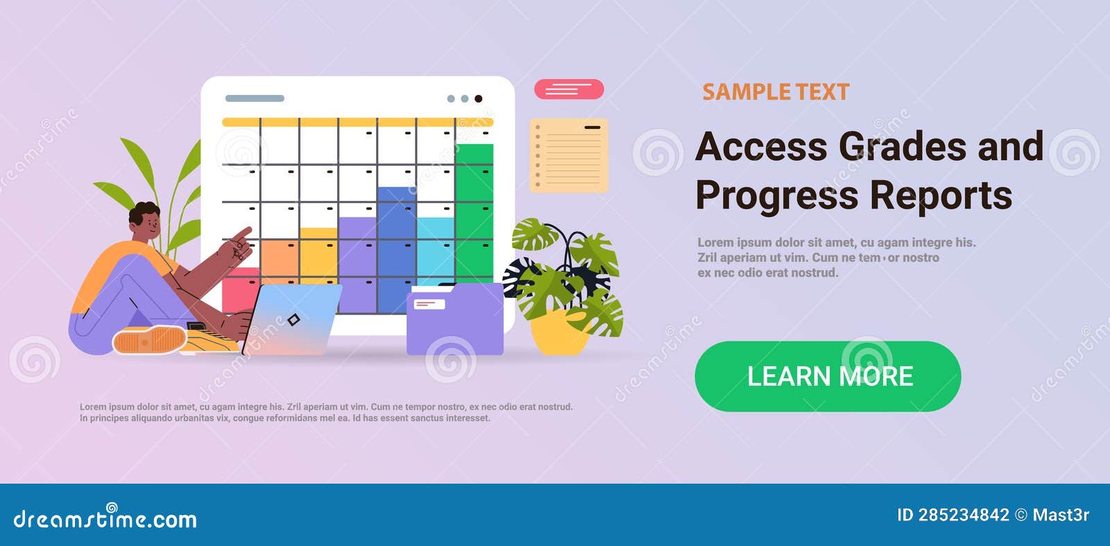 Man Scheduling Job Project Time Management Access Grades and Progress ...