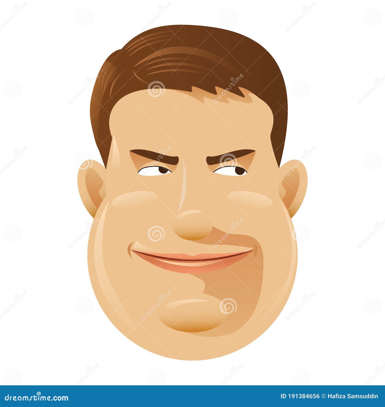 Man with Scheming Smile. Vector Illustration Decorative Design Stock ...