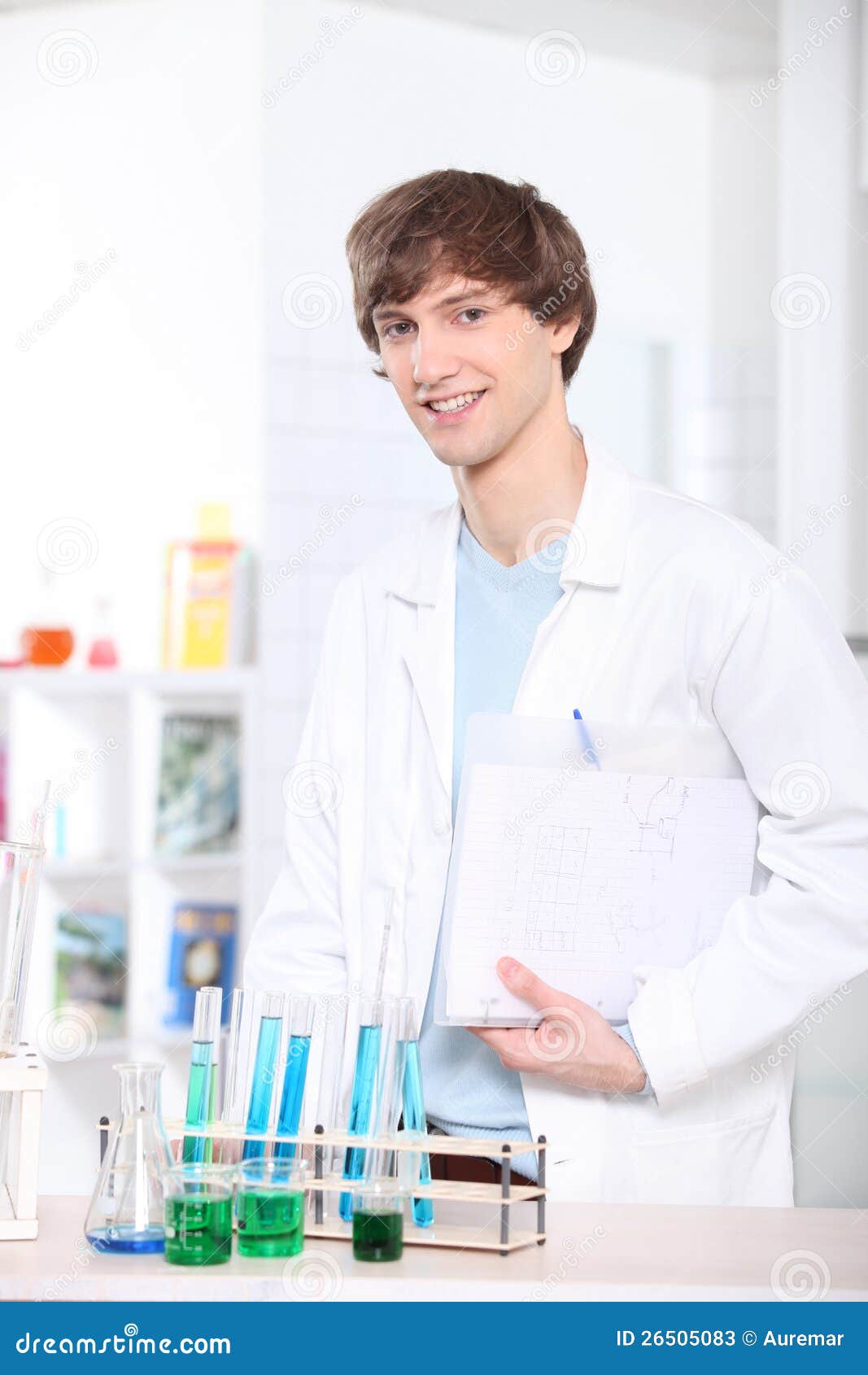 Man in science laboratory stock image. Image of result - 26505083