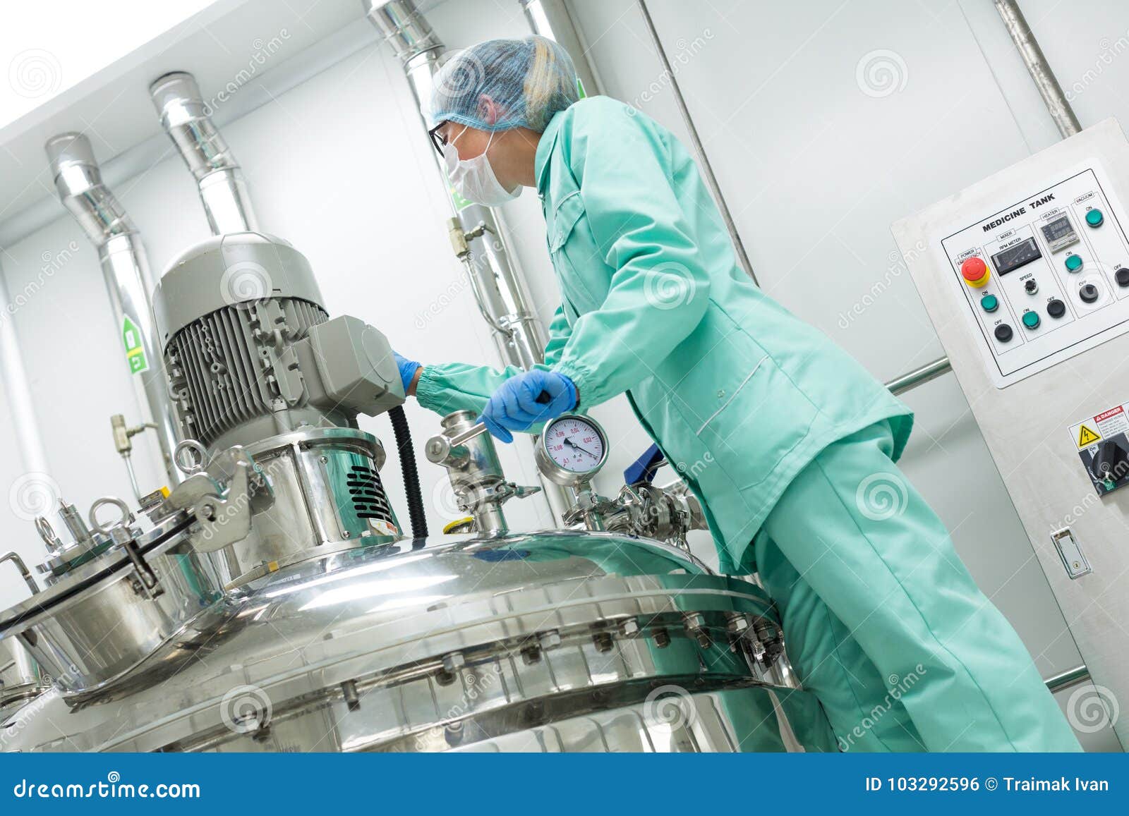 Man in Science Suit is Working with Barrel Stock Photo - Image of ...