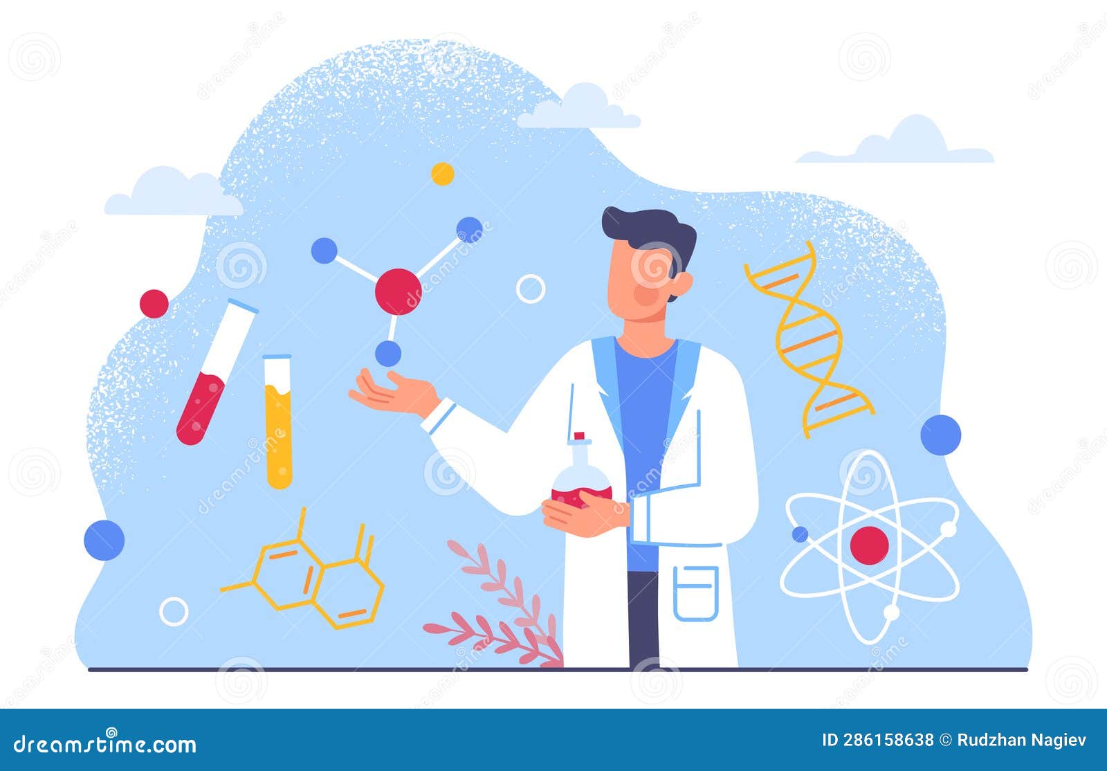Man Scientist Vector Concept Stock Illustration - Illustration of pose ...