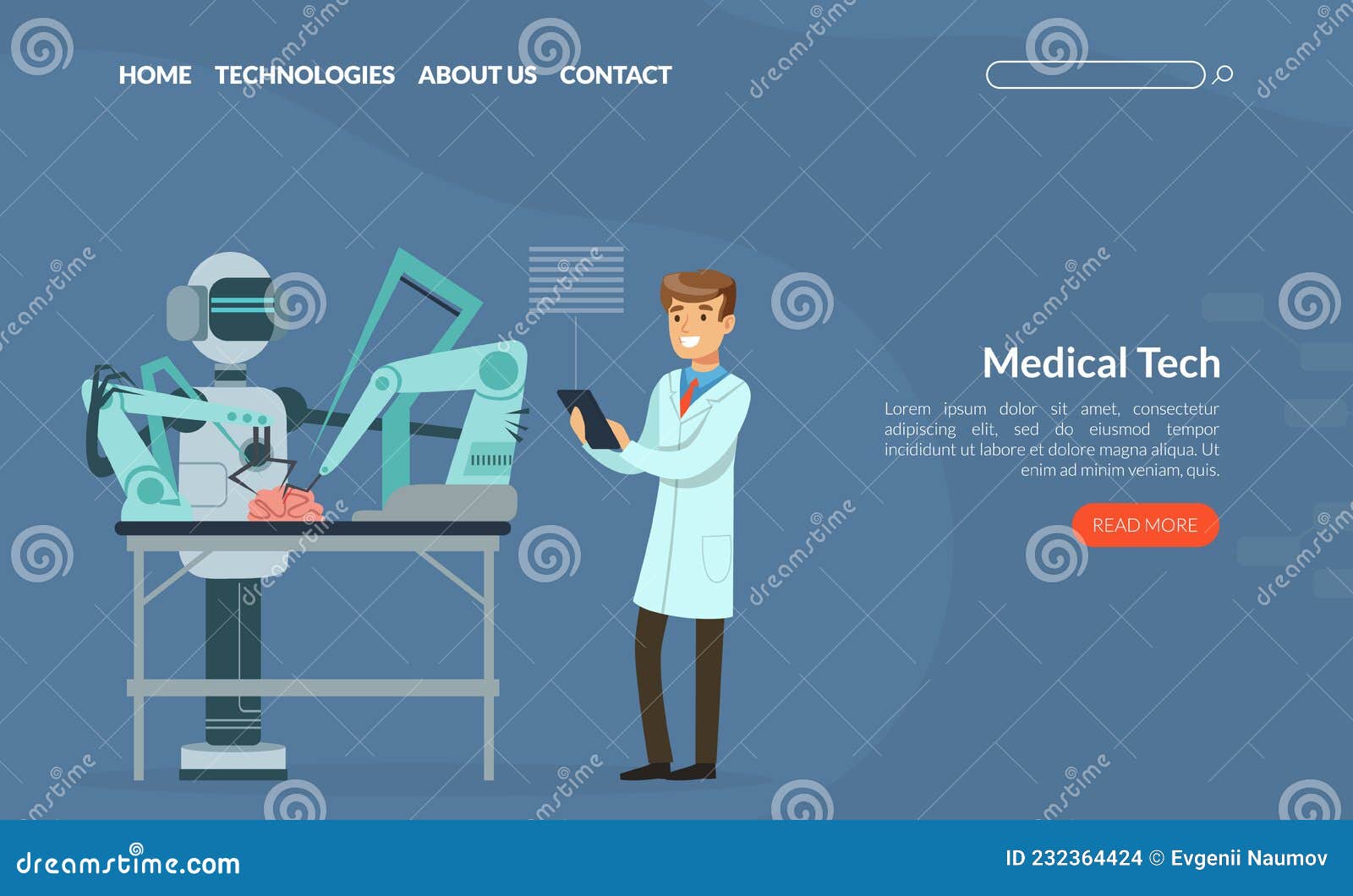 Man Scientist Conducting Human Brain Experiment with Artificial ...