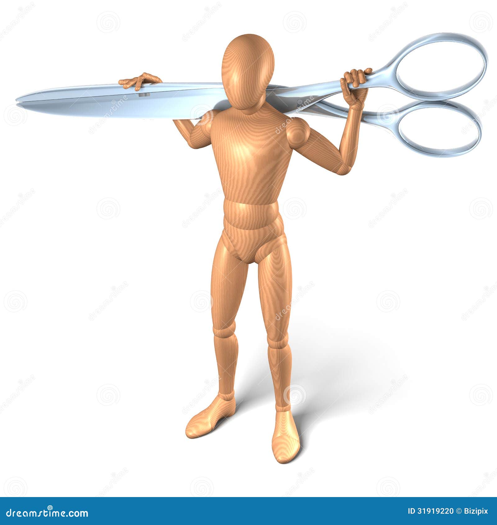 Man with scissors stock illustration. Illustration of craft - 31919220