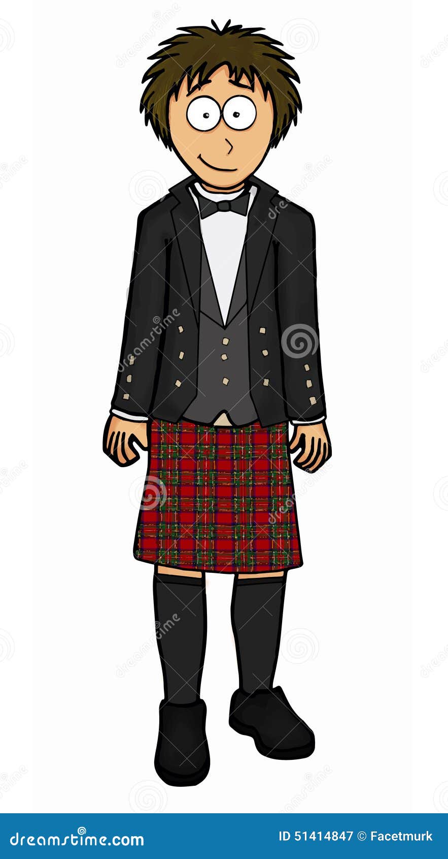 Man in Scottish Kilt Illustration Stock Vector - Illustration of ...