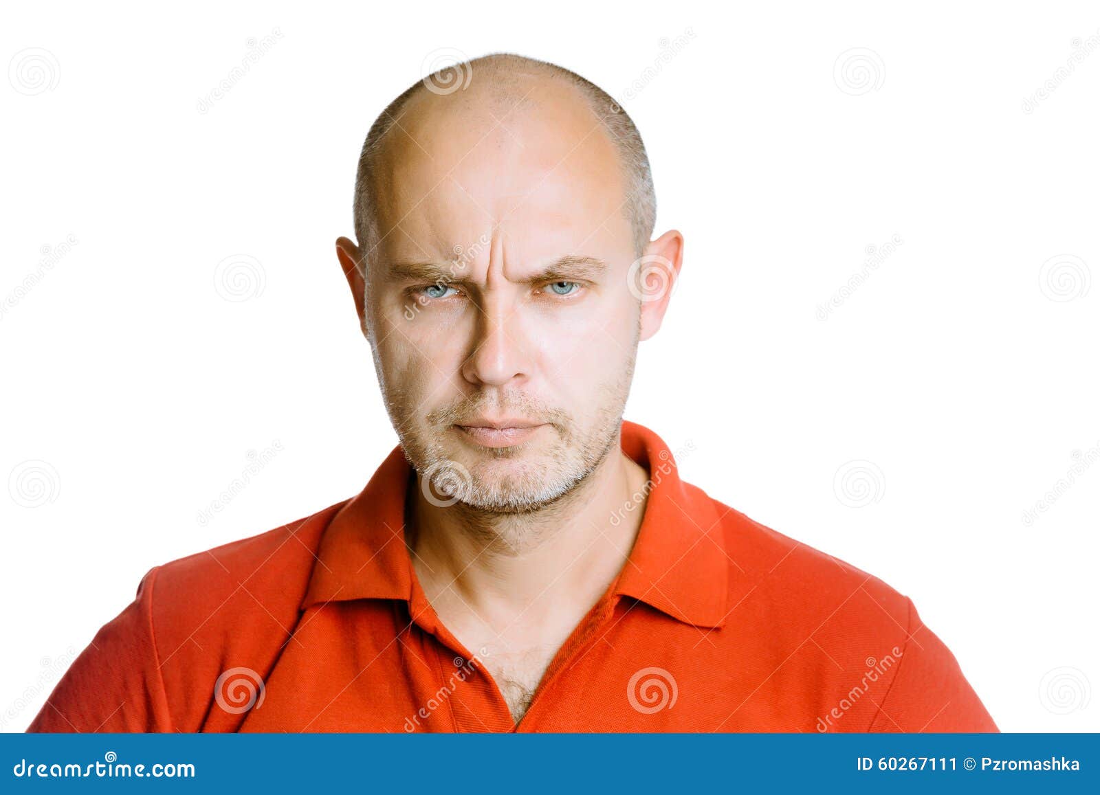 Man Scowling. Isolated on White Stock Image - Image of human, caucasian ...