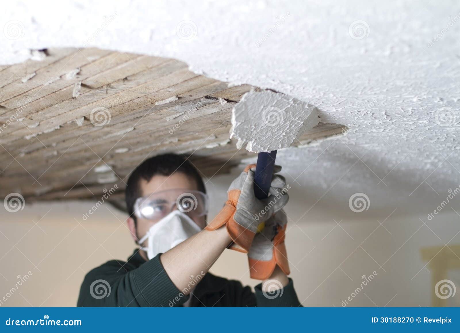 Scraping Ceiling Close Up stock photo. Image of horizontal - 30188270