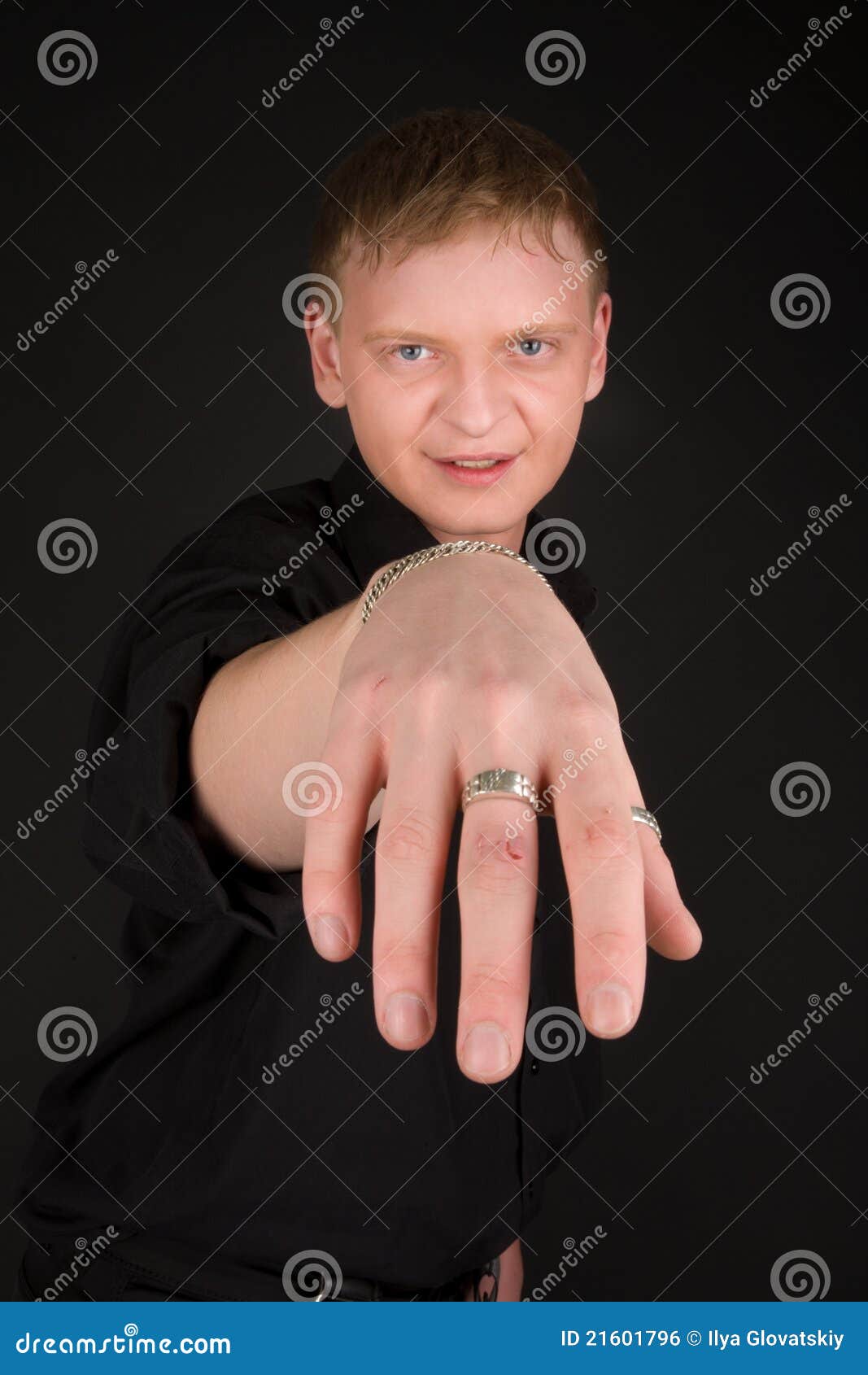 Man with Scratch on His Hand Stock Photo - Image of ring, face: 21601796
