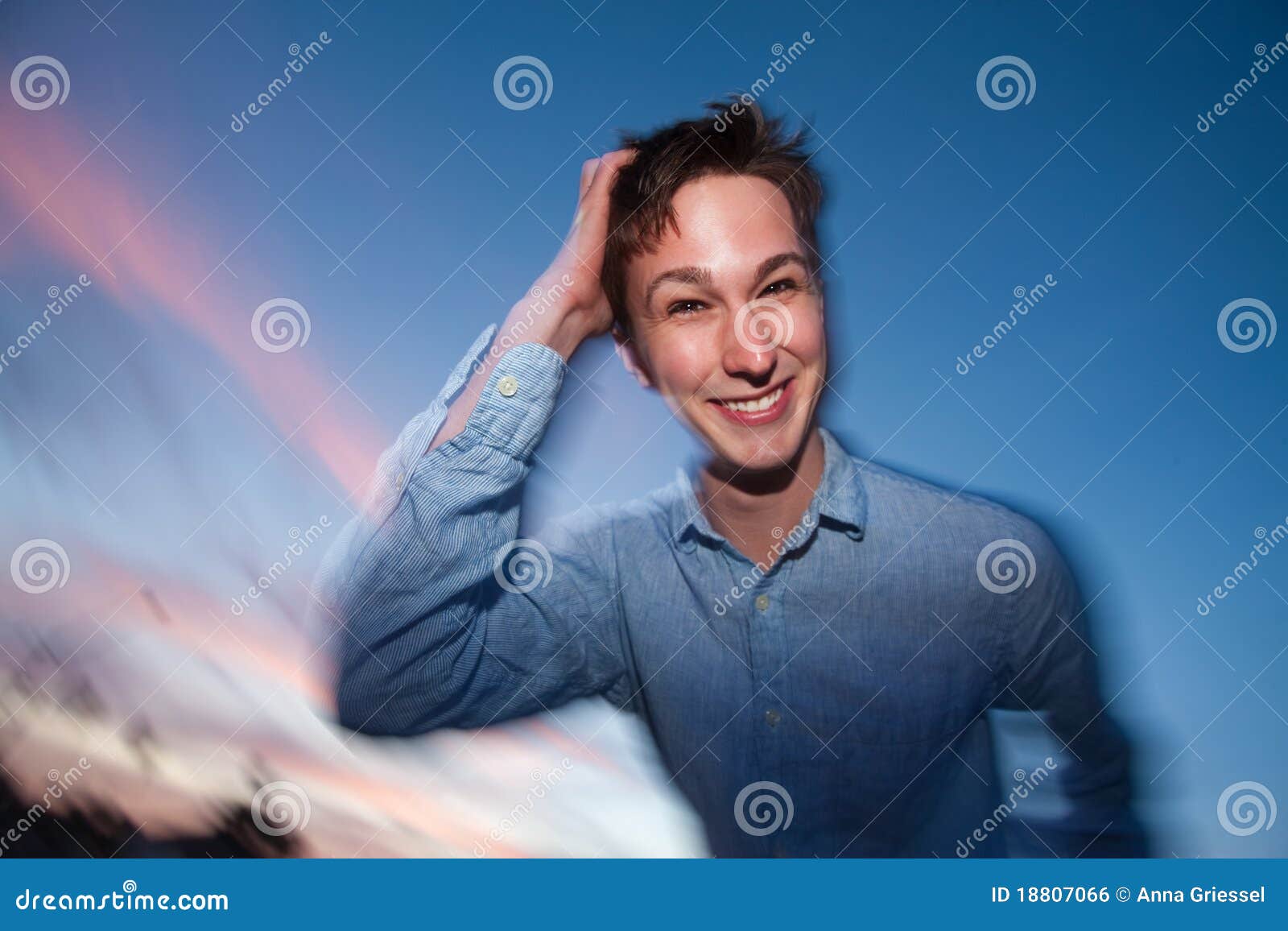 Man Scratches His Head stock photo. Image of outdoors - 18807066