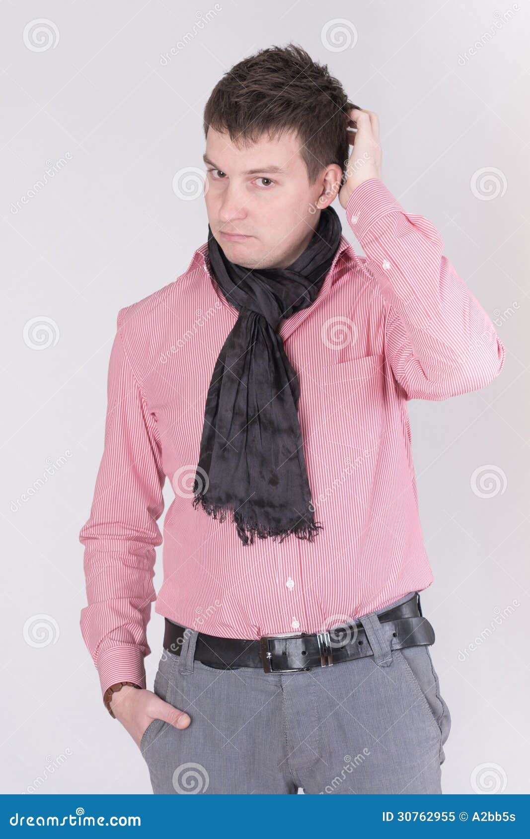 A man scratches his head stock image. Image of smart - 30762955