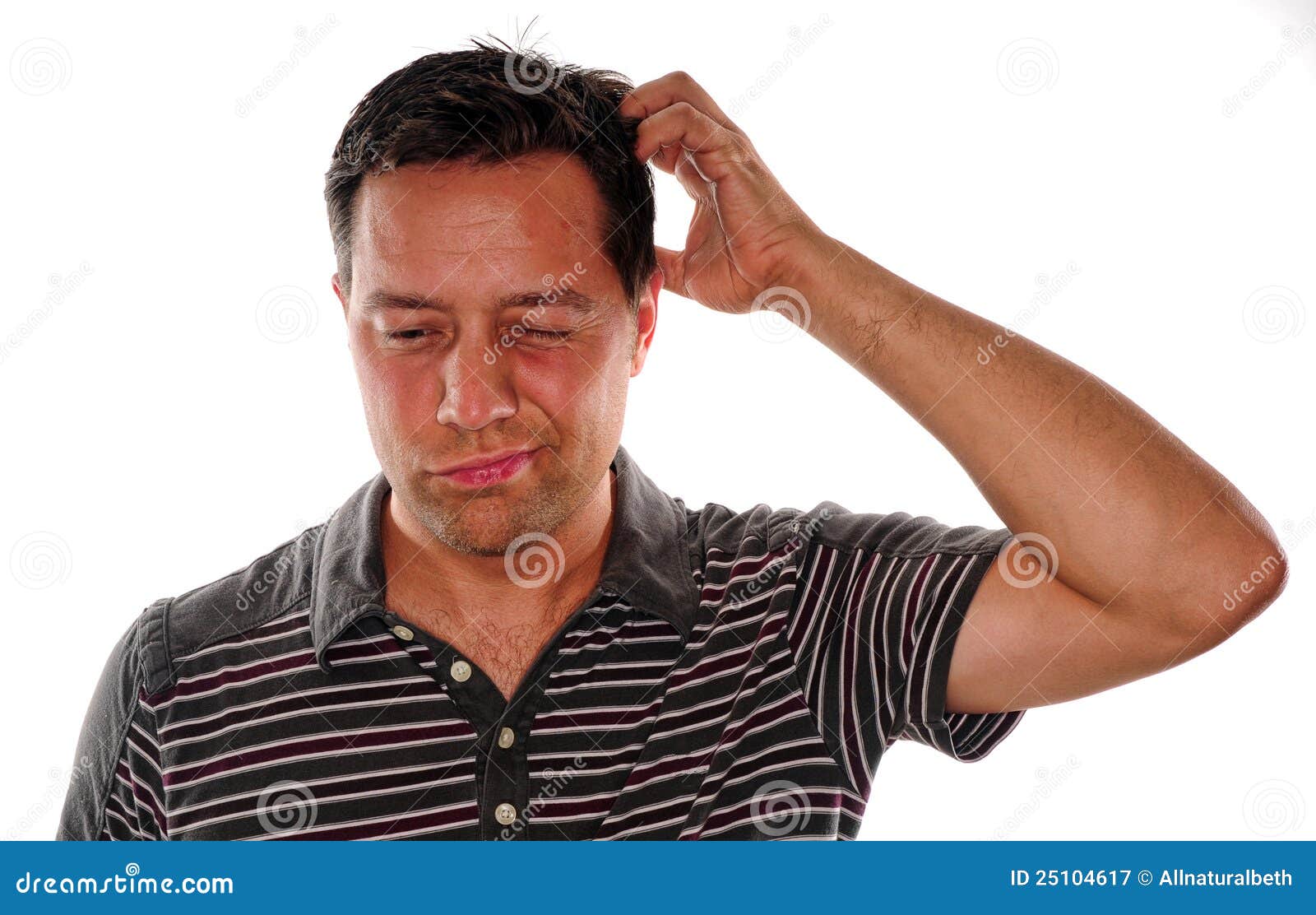 Man Scratching Head In Confusion Stock Image Image Of Face Head