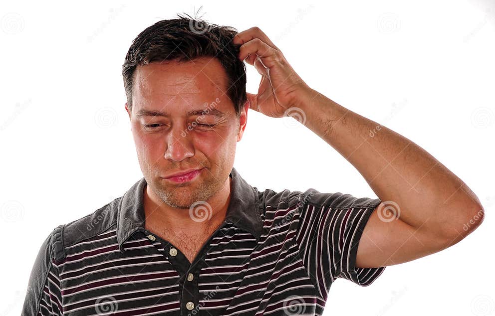 Man Scratching Head in Confusion Stock Image - Image of face, head ...