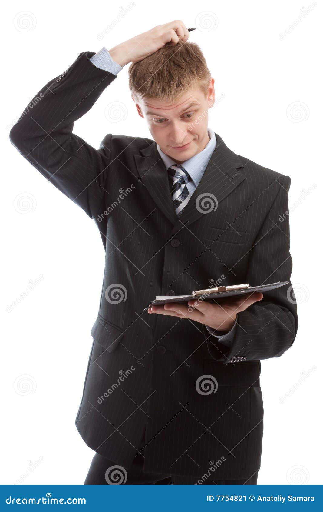 Man scratching his head stock image. Image of perplexed - 7754821