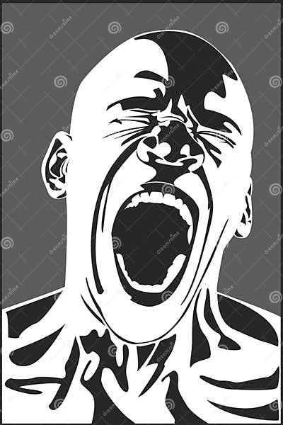 Man screaming stock vector. Illustration of white, emotion - 8022