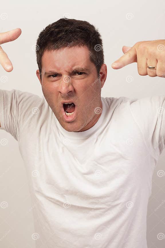 Man Screaming at the Camera Stock Image - Image of caucasian ...