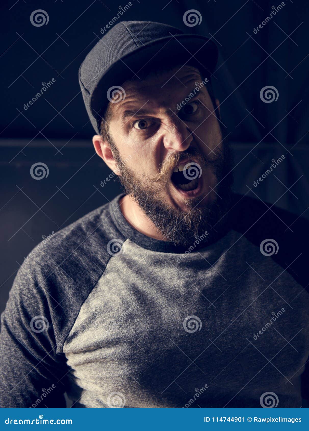 A Man with Screaming Face Expression Stock Image - Image of emotion ...